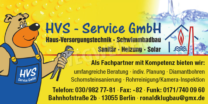 HVS-Service GmbH Haus-Versorgungstechnik Schwimmba 13055 Berlin ...