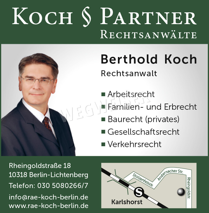 Rechtsanwälte | Notare | Fachanwälte Berlin Karlshorst - WEGWEISER aktuell